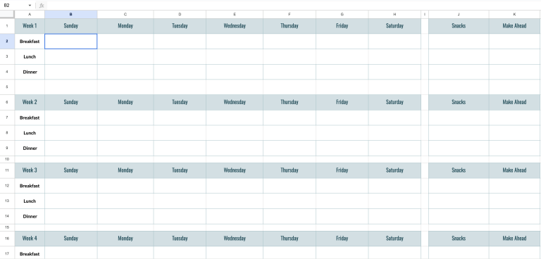 How I Use Google Sheets for Grocery Shopping and Meal Planning - Zero ...